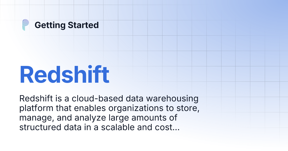 Redshift | Getting Started
